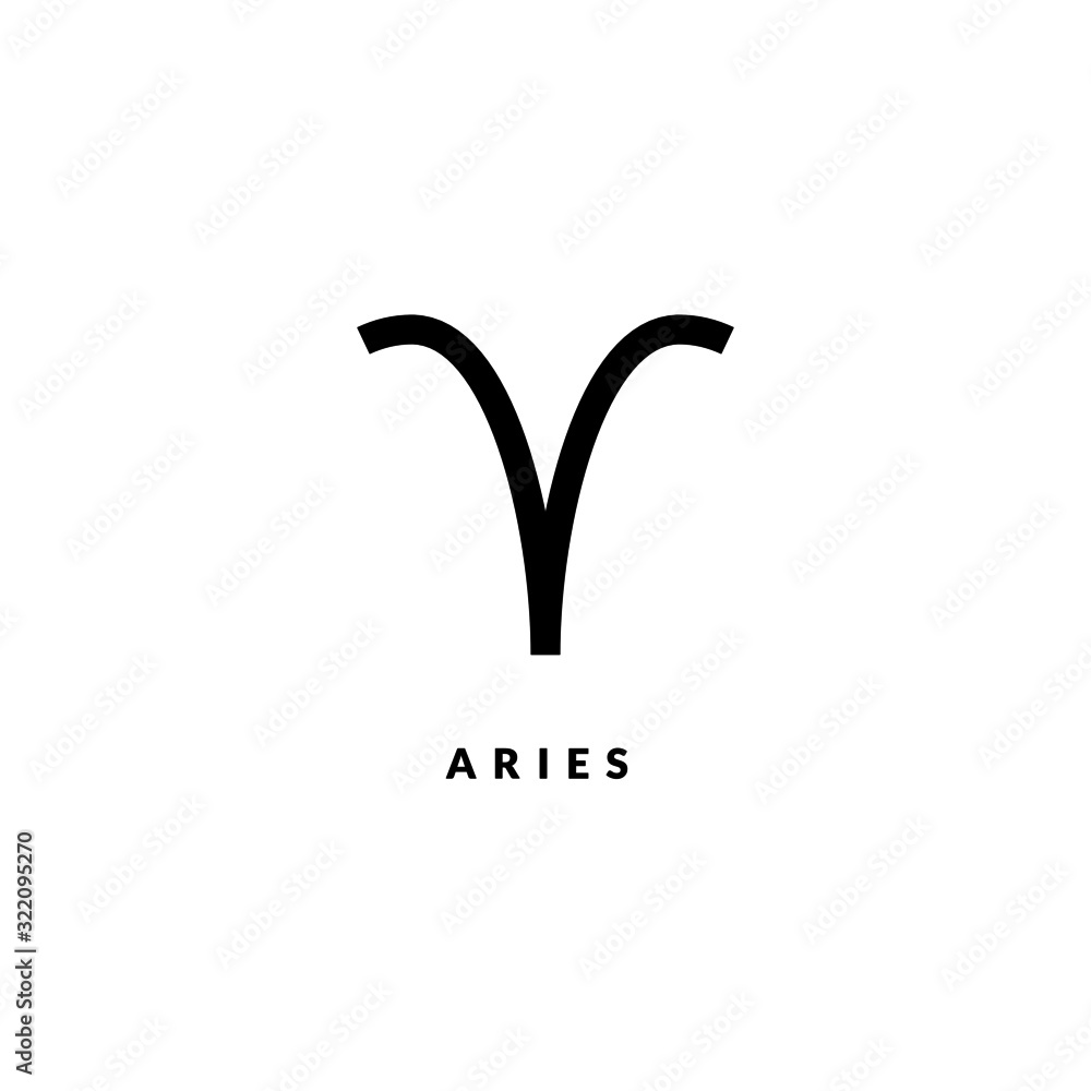 Zodiac aries line sign. Astrology icon isolated on white background ...