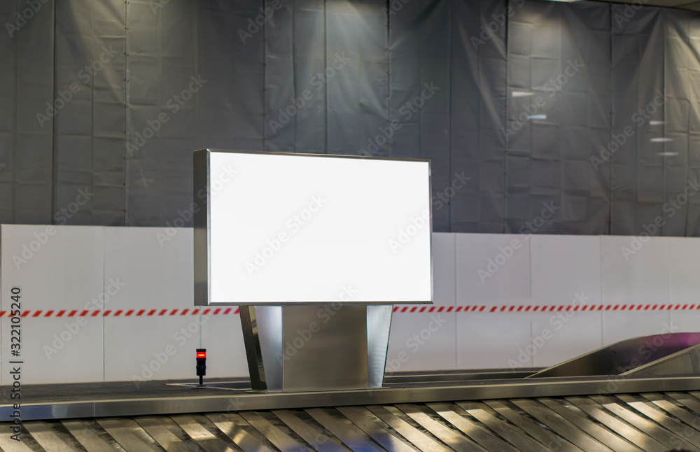 Blank signs in the baggage claim area at the airport,Blank billboard ...