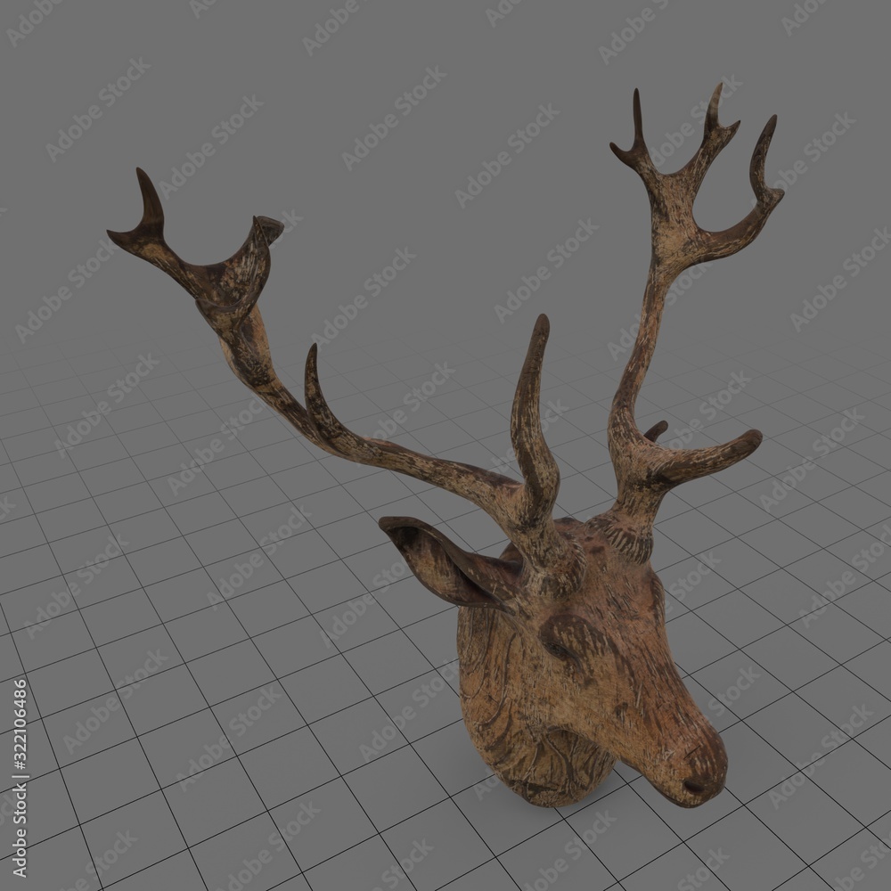 Stag head Stock 3D asset | Adobe Stock