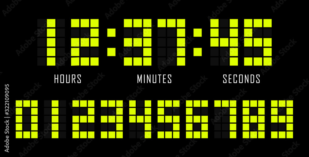 Countdown website vector flat template digital clock timer background ...