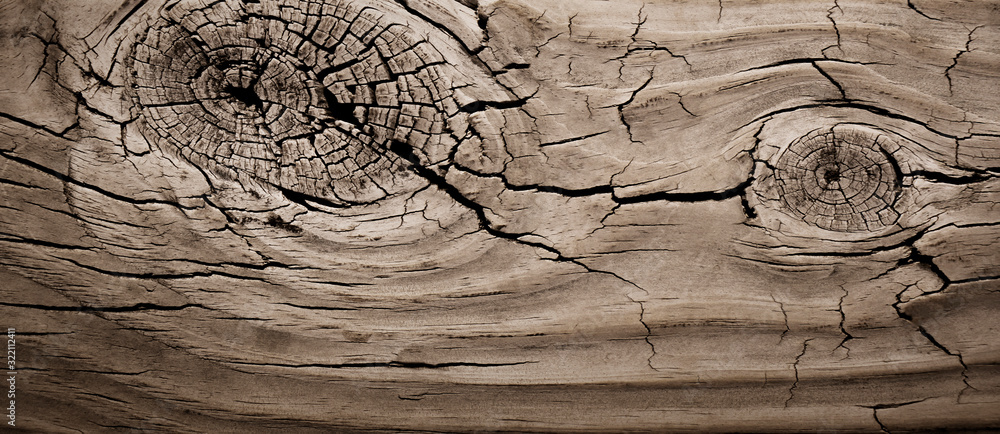 Rough splintered neutral reclaimed wood surface with aged boards lined ...