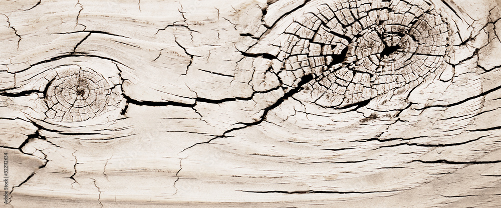 Rough splintered neutral reclaimed wood surface with aged boards lined ...