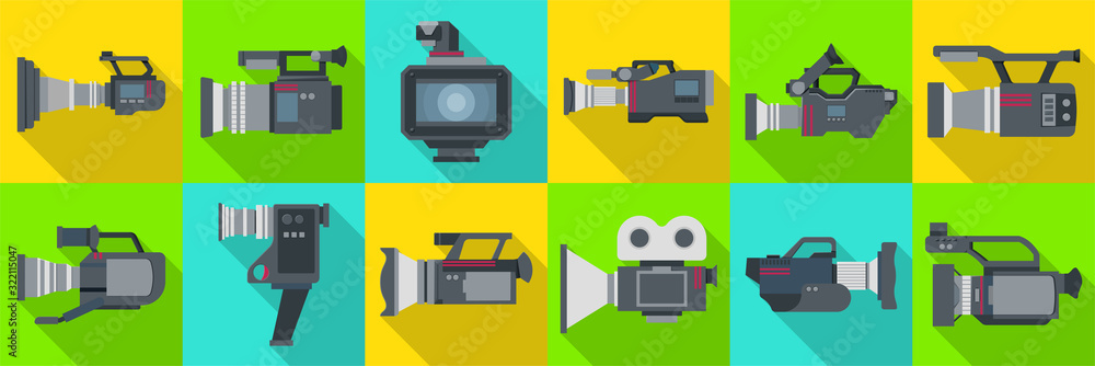 Video camera flat vector illustration on white background .Video camera ...