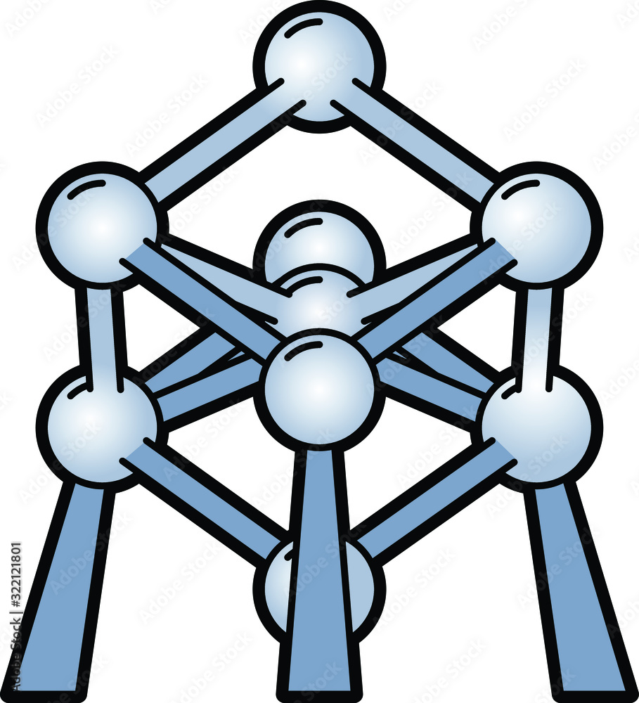 atomium icon, vector line illustration Stock Vector | Adobe Stock