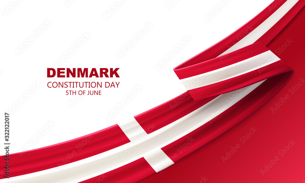 Happy national day of Denmark, constitution day, june 5th, bent waving ...