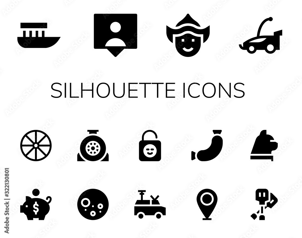 silhouette icon set Stock Vector | Adobe Stock