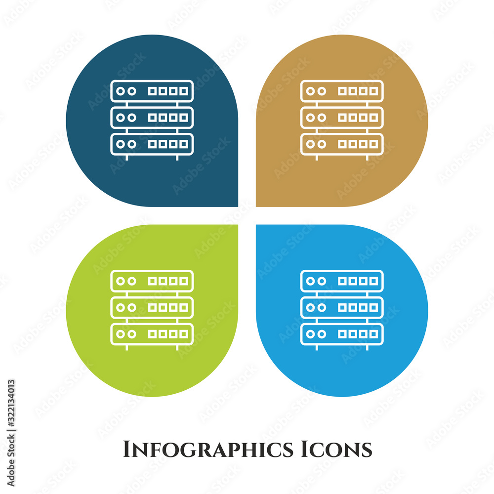 Data Server Storage Vector Illustration icon for all purpose. Isolated ...
