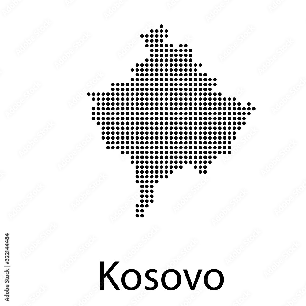 Kosovo vector map silhouette, high detailed illustration isolated on ...