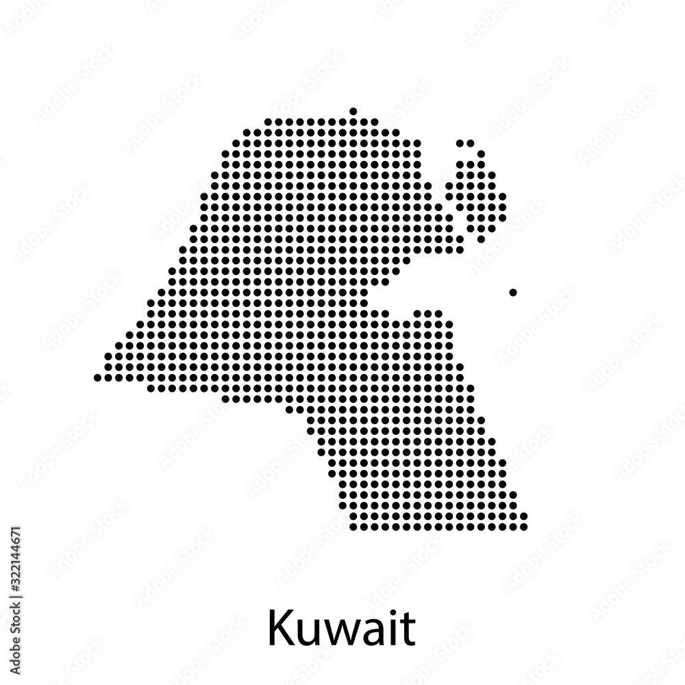Kuwait vector map silhouette. high detailed silhouette illustration ...