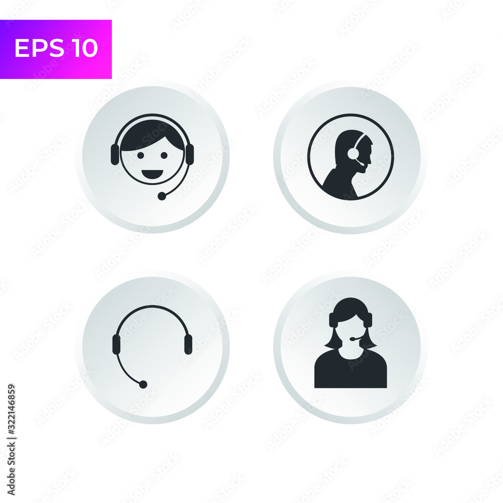 Call center icon template color editable. Support service symbol logo ...