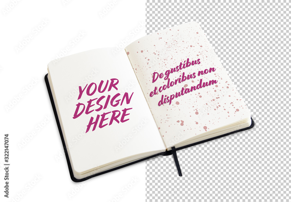 Open Notebook Mockup Stock Template | Adobe Stock