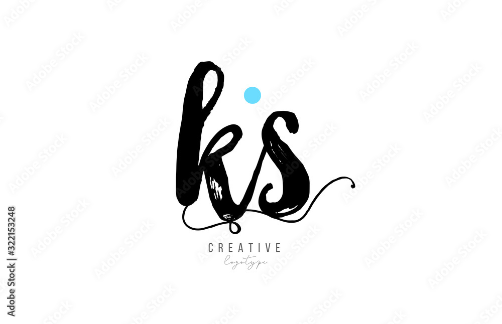 ks k s vintage letter alphabet combination logo icon handwritten design ...