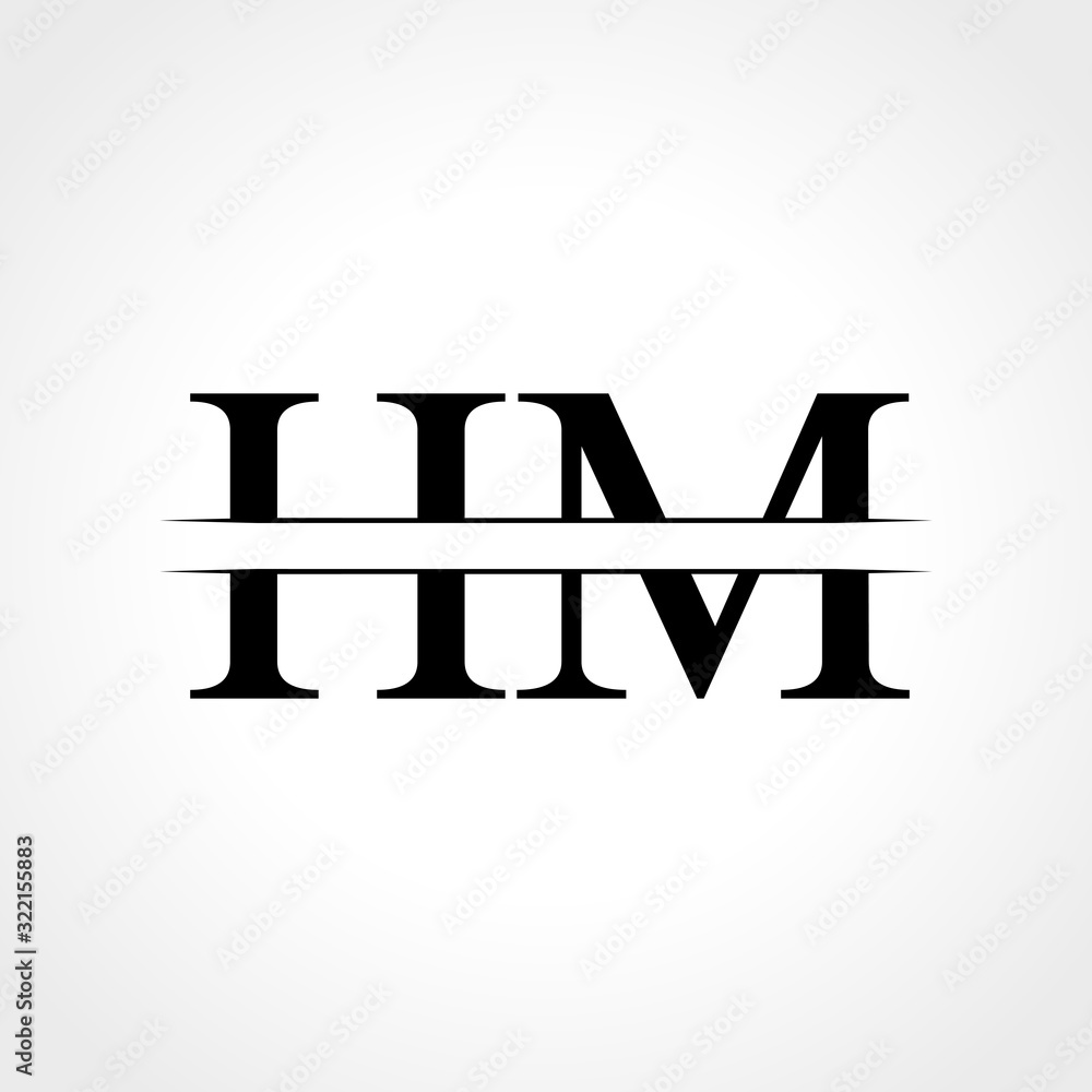 HM letter Type Logo Design vector Template. Abstract Letter HM logo ...