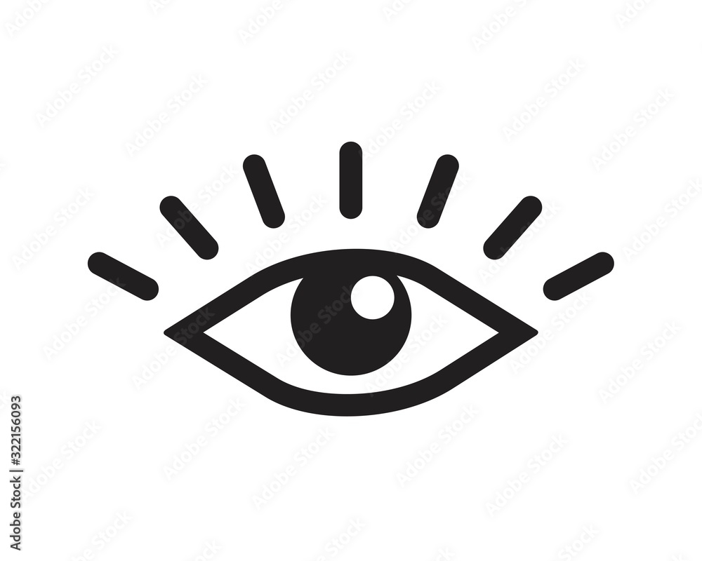 Eye Sign Icon template black color editable. Eye Sign Icon symbol Flat ...