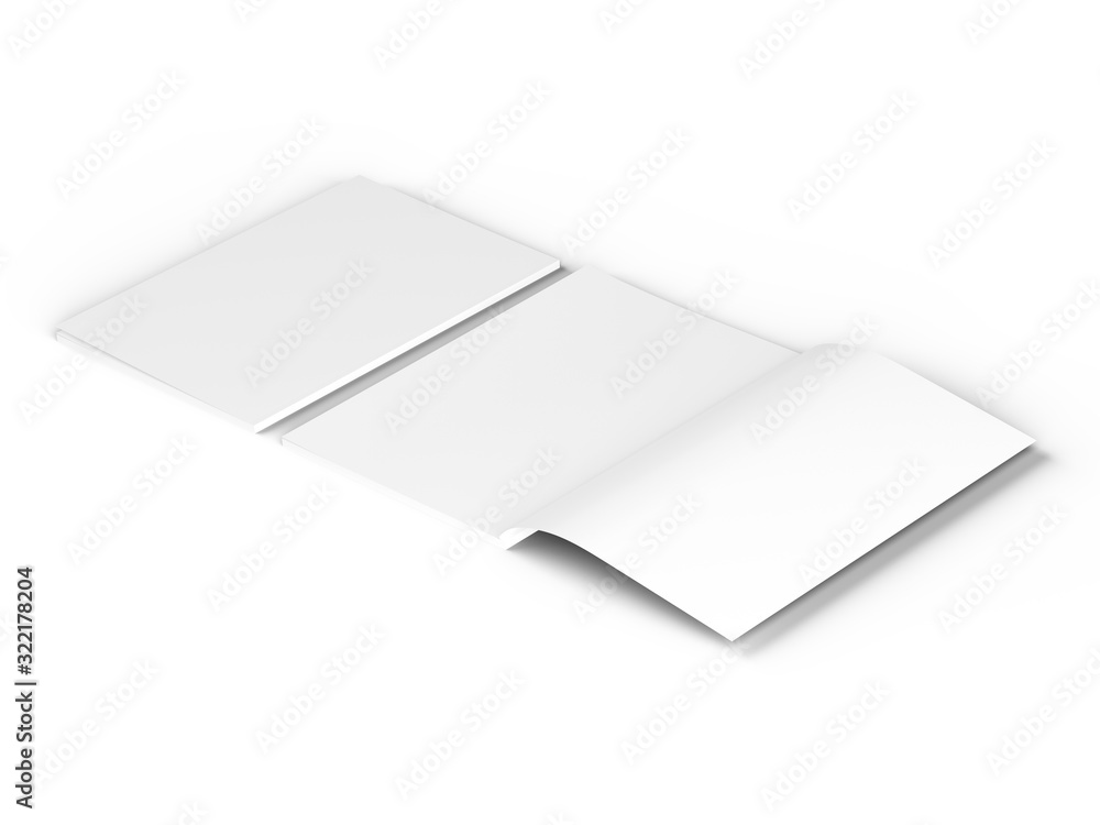 Magazine with open cover. Vertical A4 format. 3d illustration. Stock ...