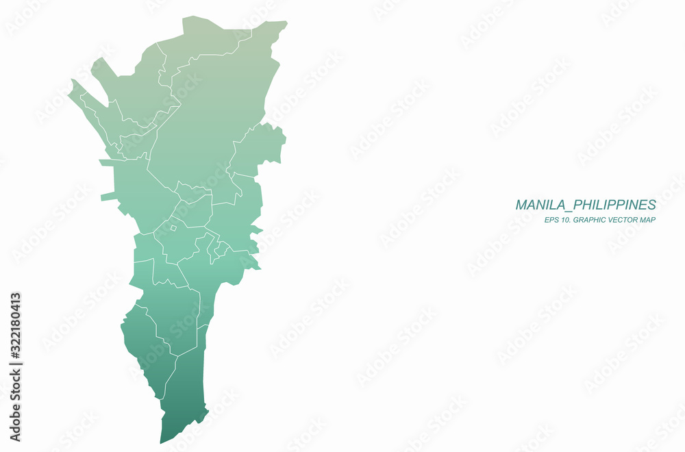graphic vector map of manila. philippine map. south asia country. Stock ...