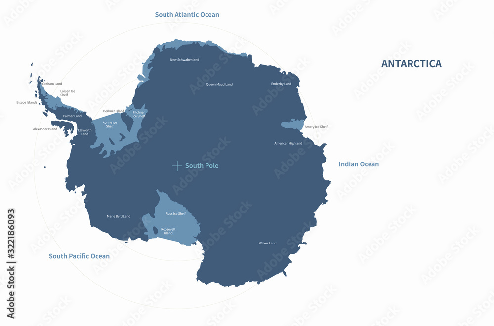 Vetor de graphic vector map of antarctica. antarctica map. world map ...