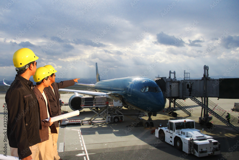 Engineering group working and they are loading container for support ...