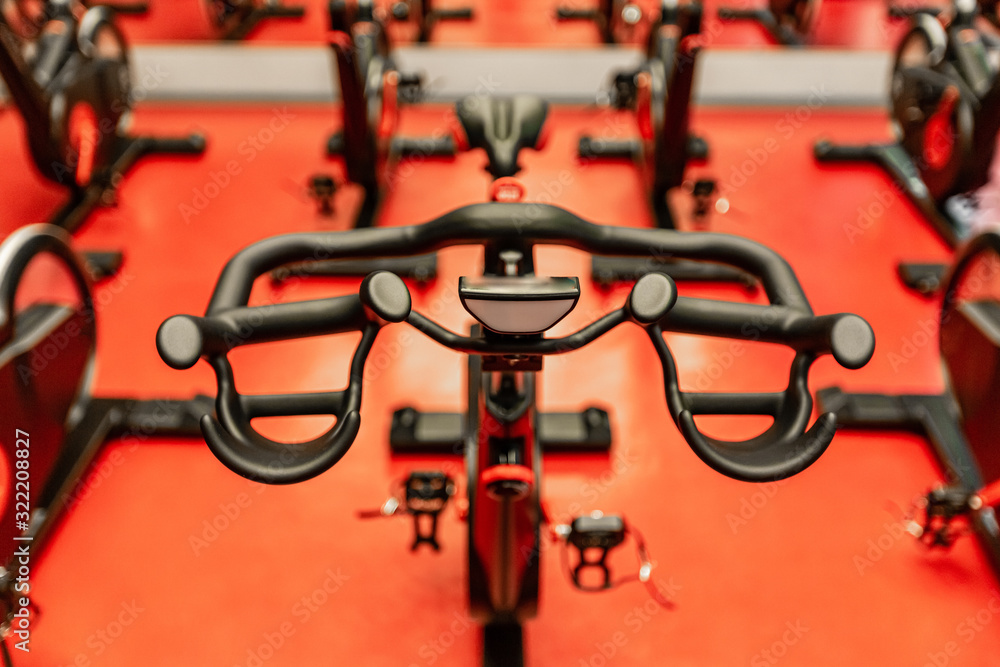 Stationary Spinning bicycles. Indoor cycling for lifestyle design ...