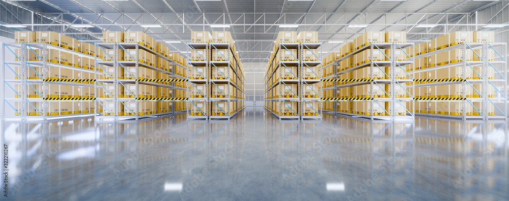 Warehouse or industry building interior. known as distribution center ...