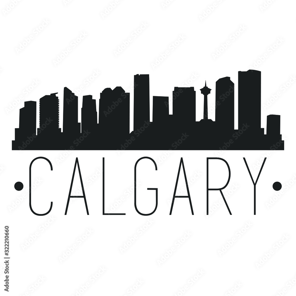 Calgary Canada. City Skyline. Silhouette City. Design Vector. Famous ...