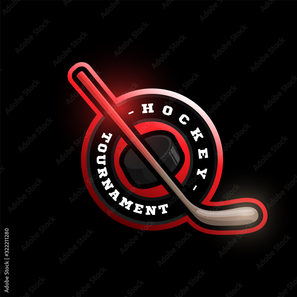 Hockey sport logo. Modern professional sporty hockey championship or ...