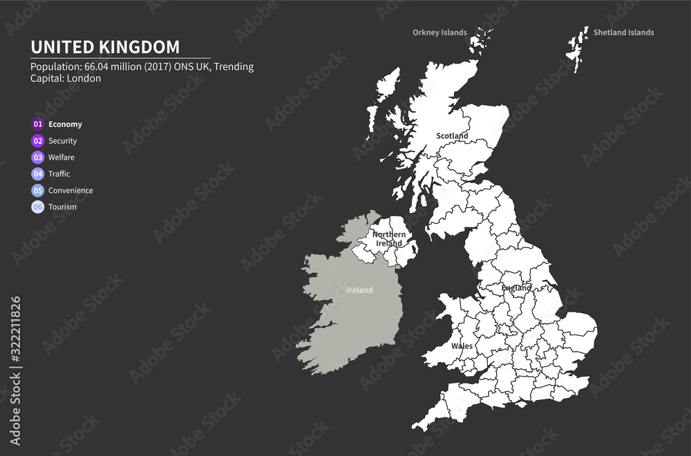england map. graphic vector of united kingdom map. uk map. europe ...