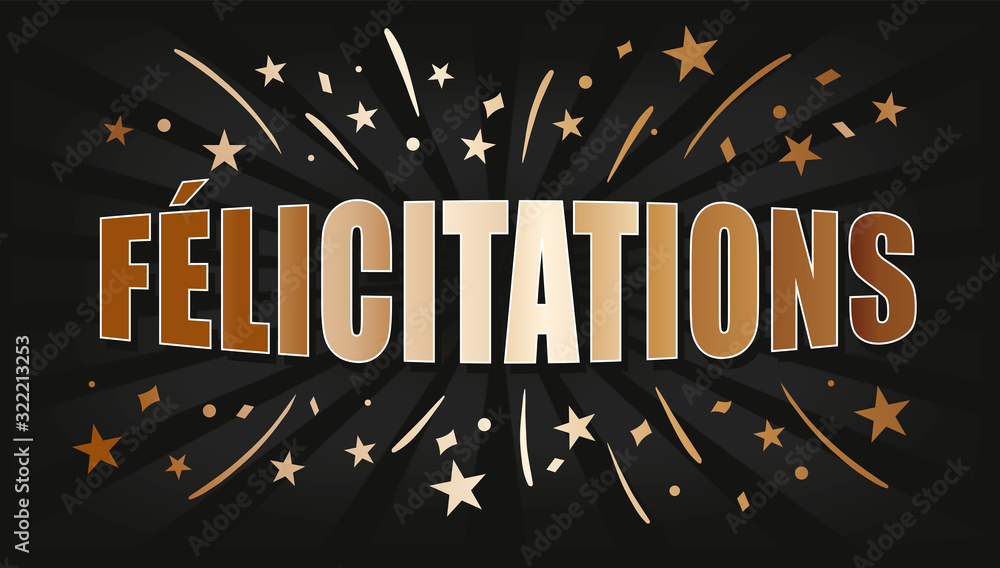 felicitation french language text banner Vector illustration Stock ...