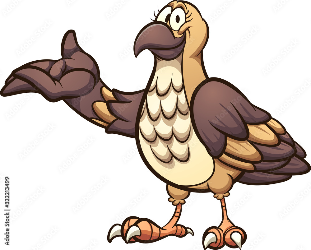 Female cartoon quail with a presenting hand gesture. Vector clip art ...