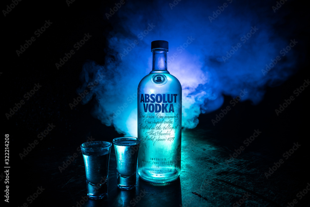 BAKU, AZERBAIJAN - FEB 09, 2020: Absolut Vodka is a brand of vodka ...