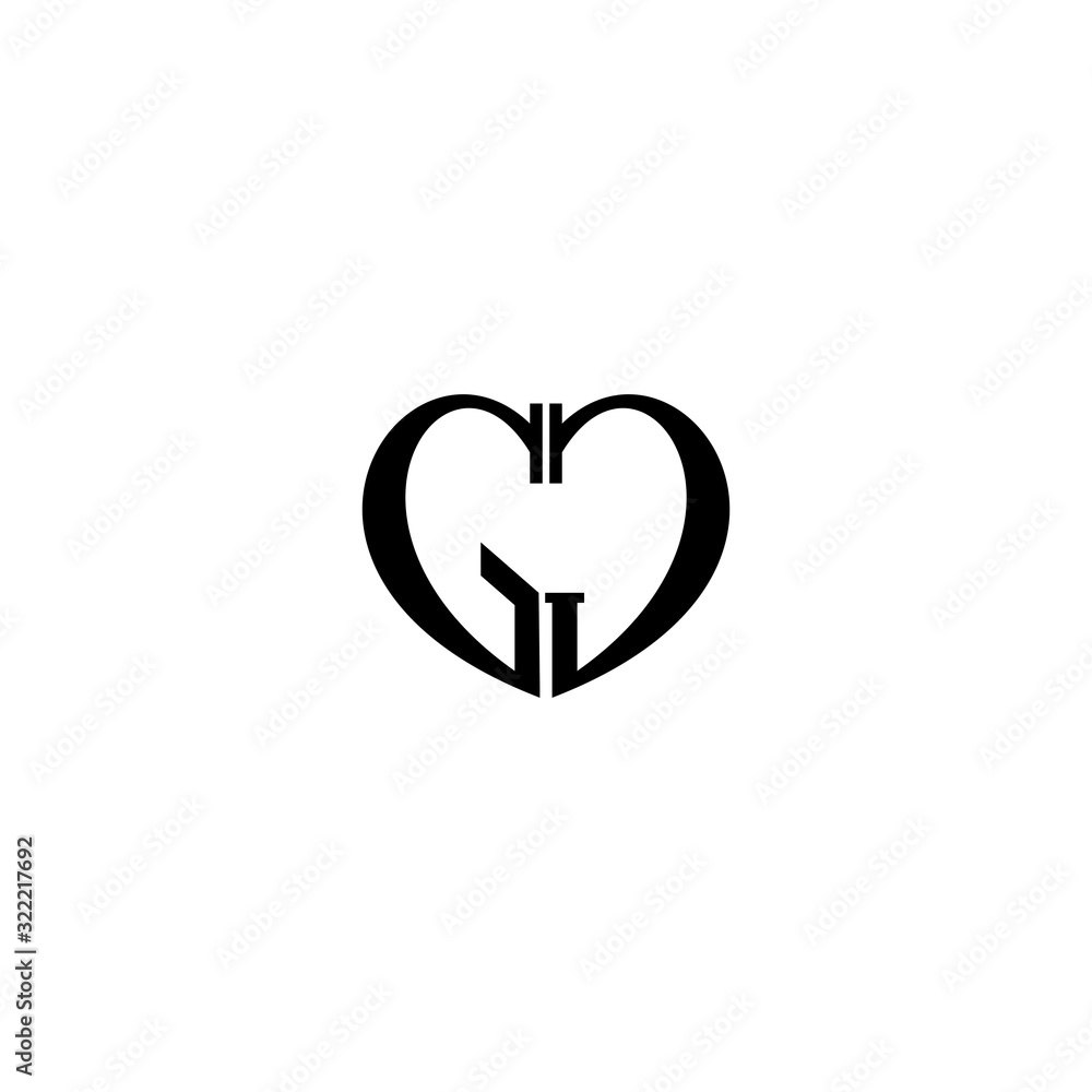 GC CG Love Logo Icon Vector Template Stock Vector | Adobe Stock