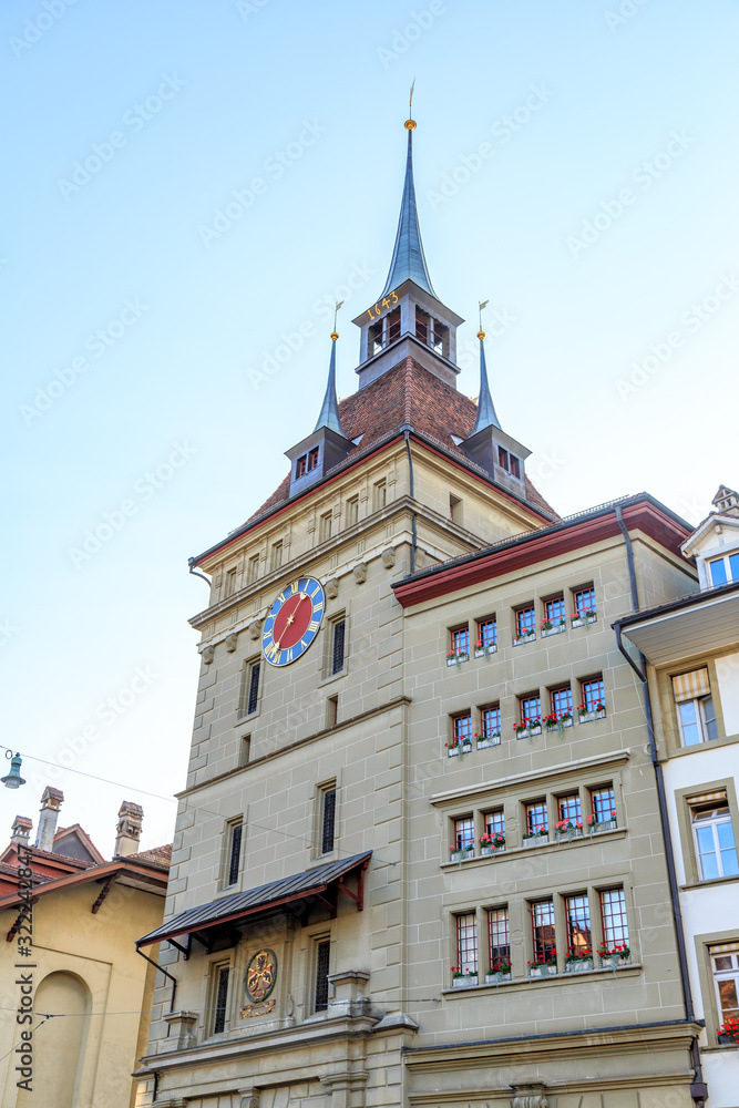 Bern, Switzerland. Kafigturm medieval tower in Bern. Restored 1643 ...