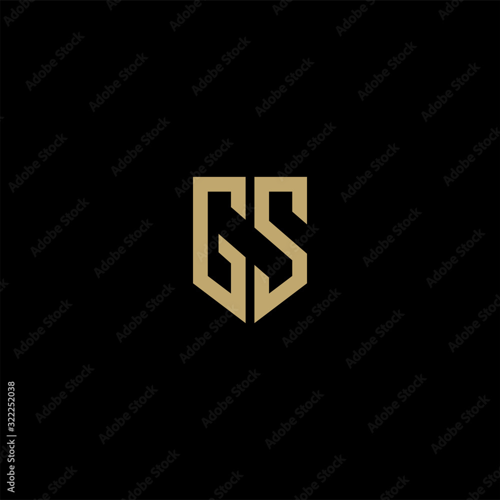 Letter GS/SG logo design template. Initial, Alphabet, Font. Stock ...