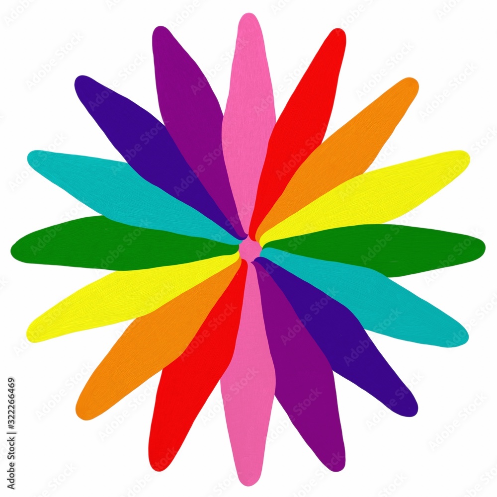 Original Rainbow Pride Flag flower illustration icon Stock Photo ...