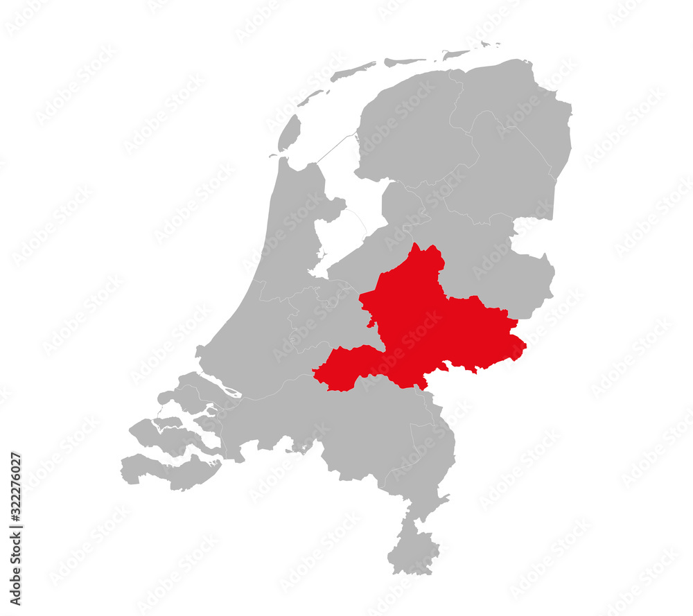 Gelderland province highlighted on netherlands political map ...