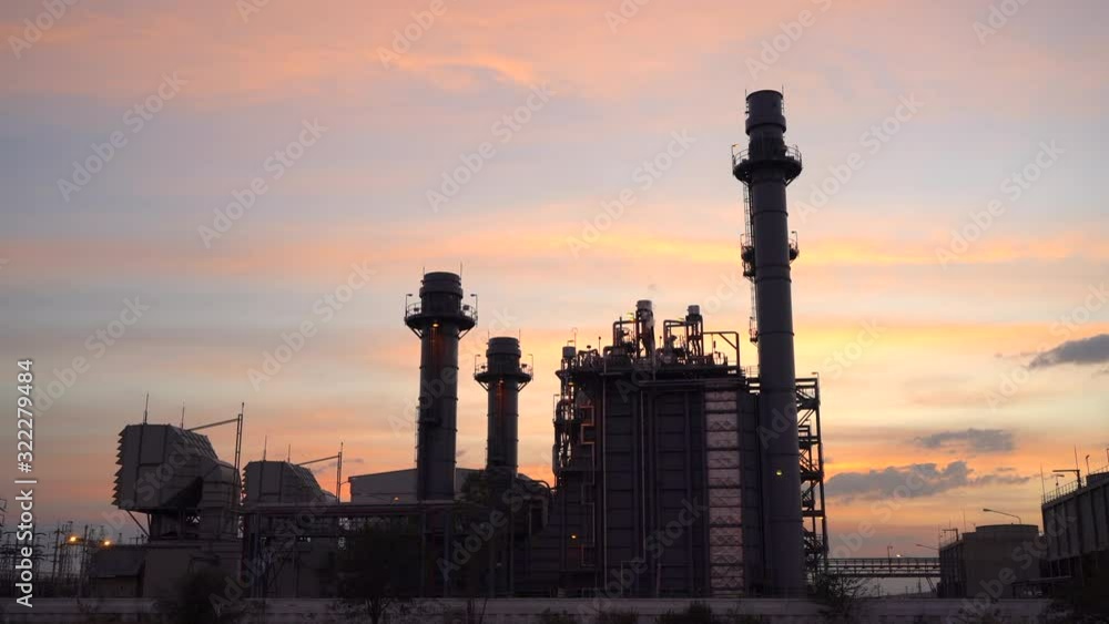 Gas turbine electrical power plant in industrial Estate. Power plant at ...
