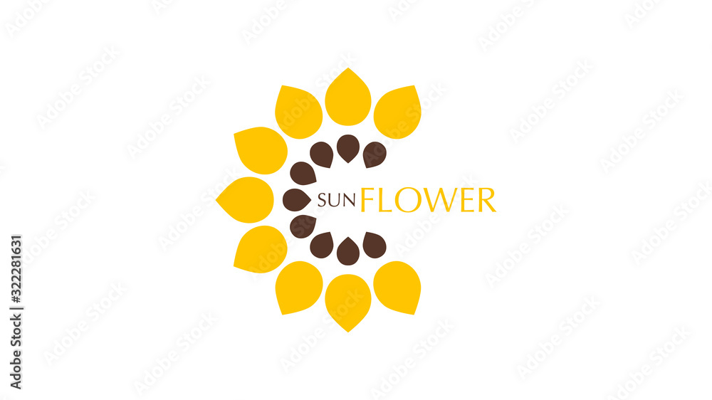 Sunflower logo. Emblem for company. Vector illustration Stock ...
