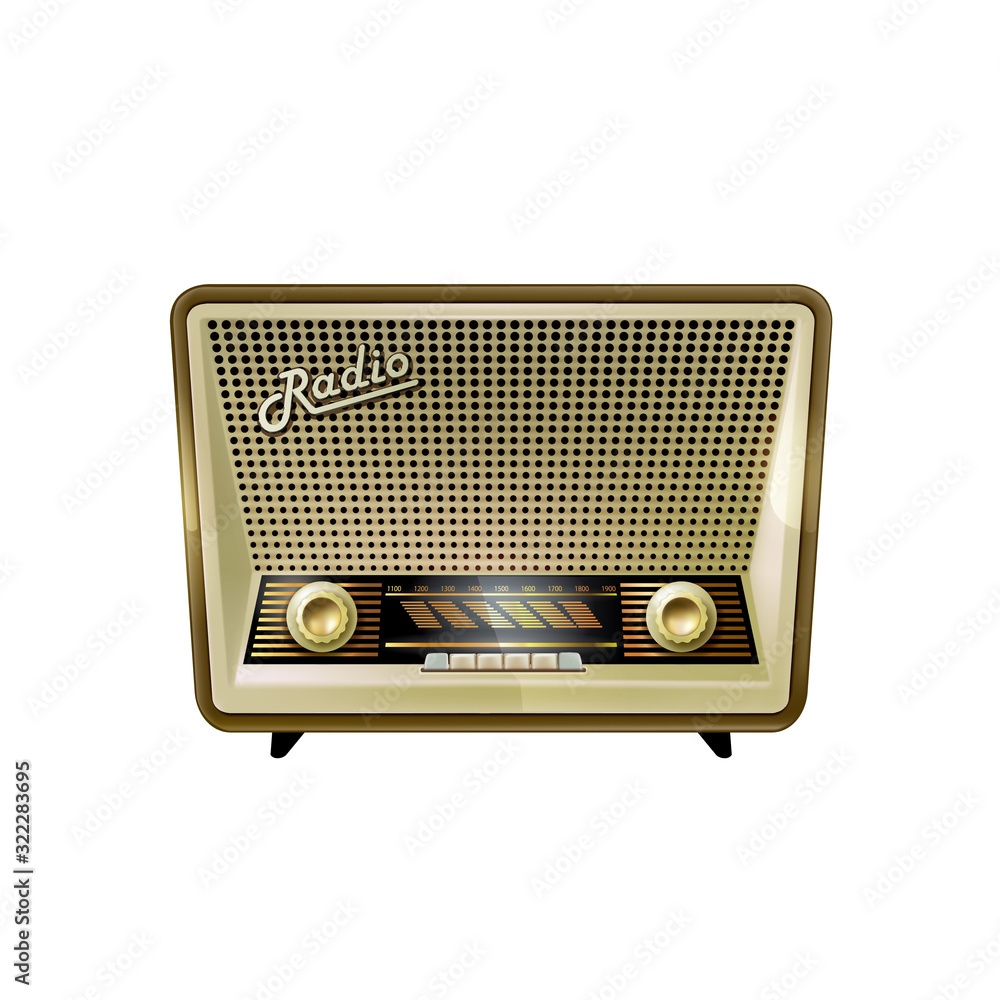 Isolated illustration of Classic Vintage Radio. Editable EPS vector ...
