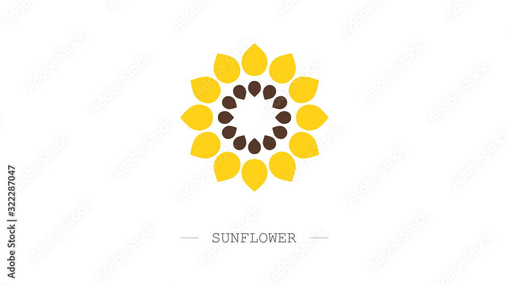 Sunflower logo. Emblem for company. Vector illustration Stock ...