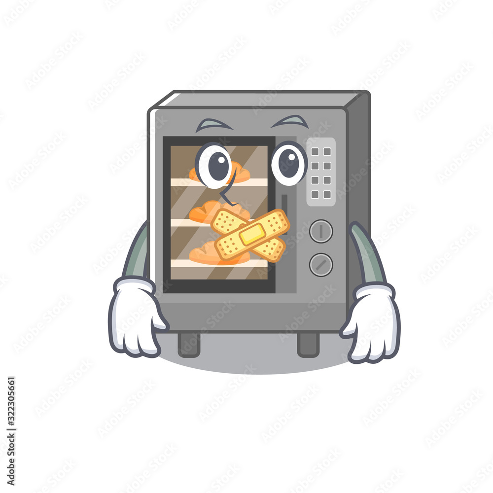 cartoon character design oven cake making a silent gesture Stock Vector ...