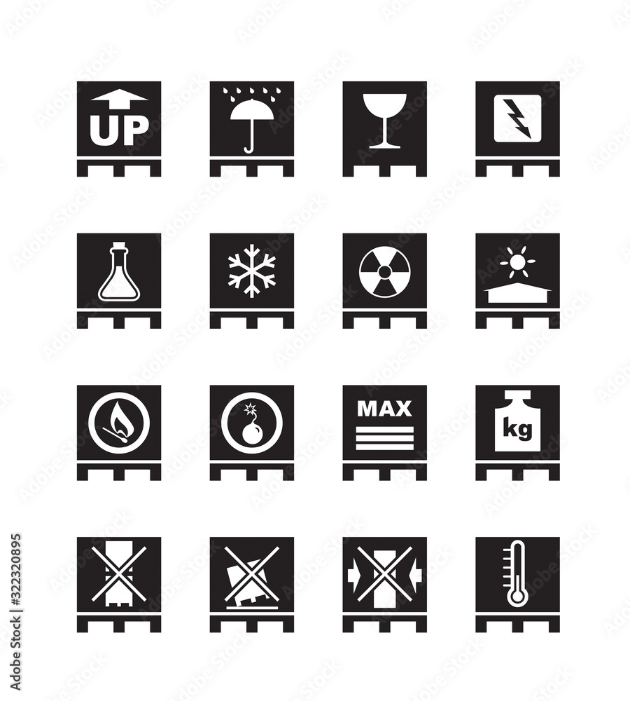 Packaging symbols on pallets – vector illustration Stock Vector | Adobe ...
