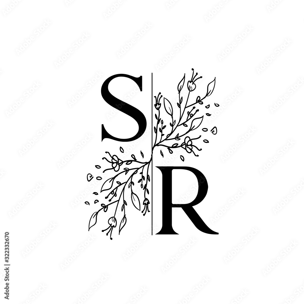 Initial letter SR beautiful handwriting logo vector template Stock ...