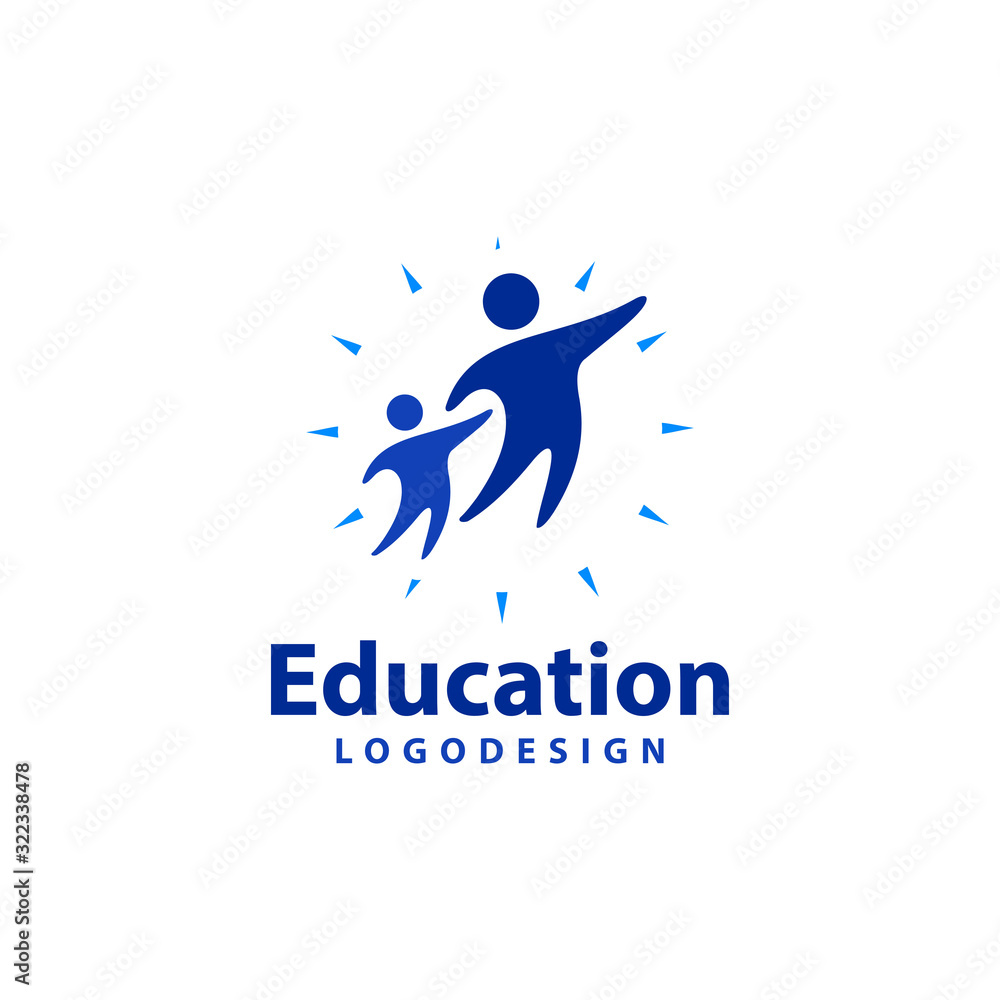 Child And Parents Education Logo Template Stock Vector | Adobe Stock