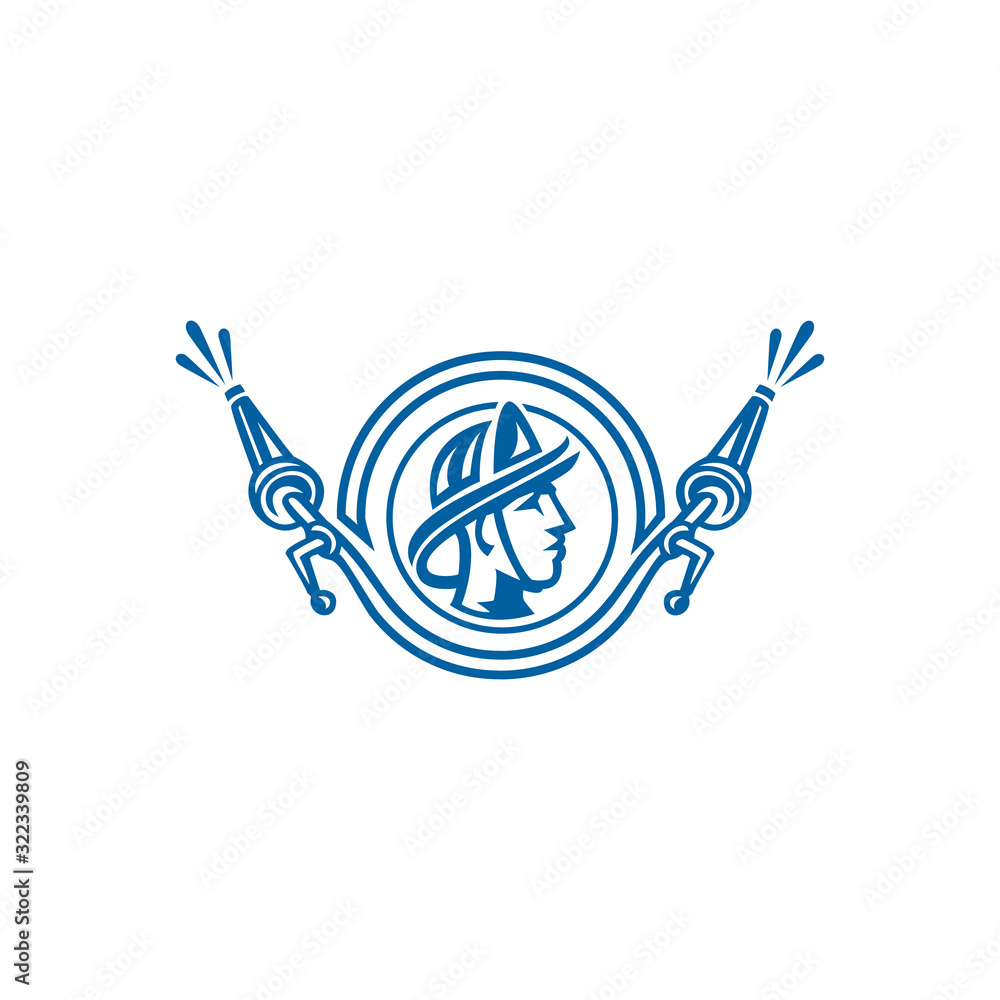 Fire man vector logo design. Rescue unit and fire brigade logo design ...