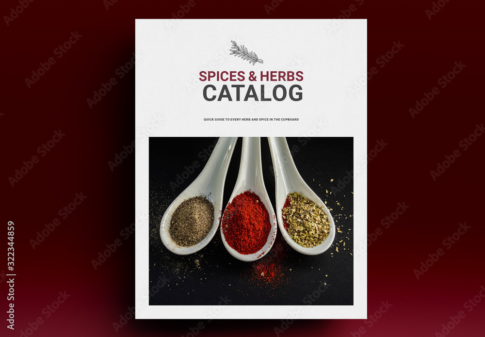 Spices Catalog Layout Stock Template | Adobe Stock