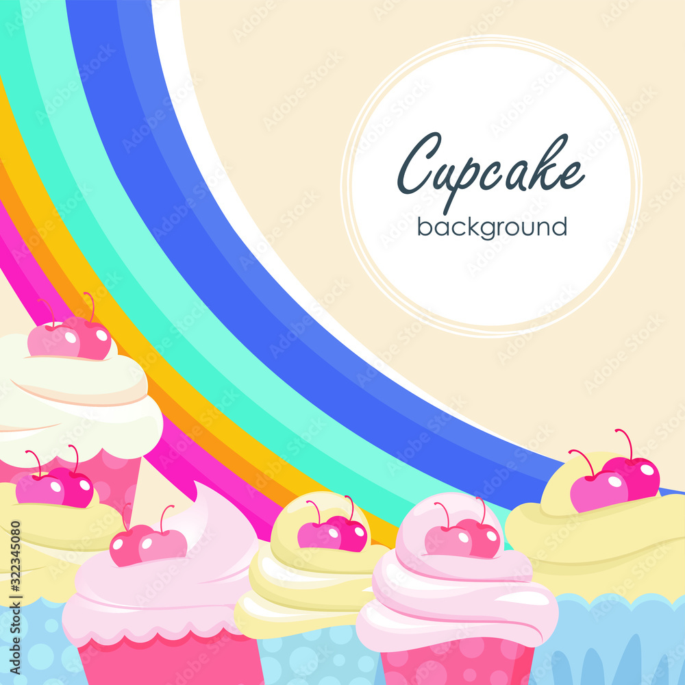 Cupcakes with rainbow background. cute with little pony color of ...