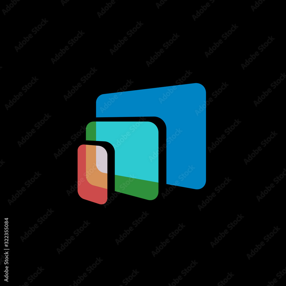 Computer laptop tablet phone logo icon design template Stock Vector ...