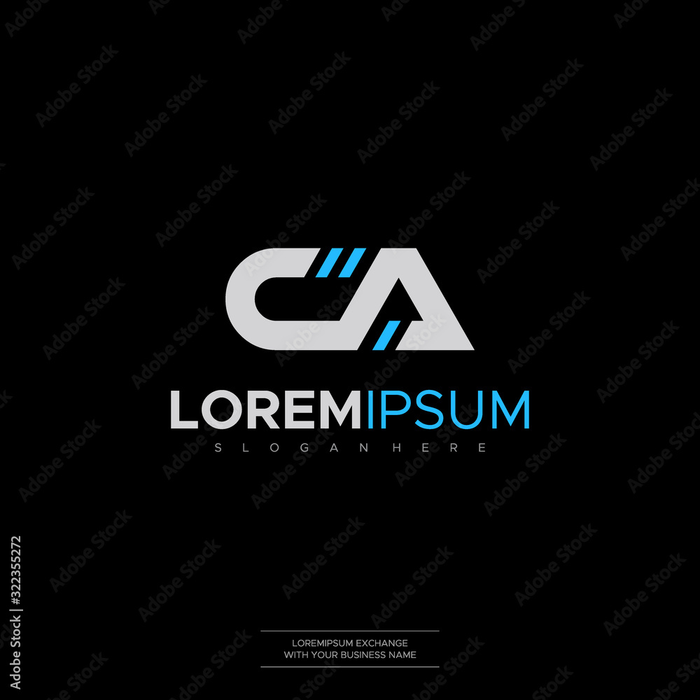CA Letter Logo Design Template Vector Premium Design Stock Vector ...