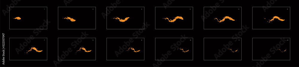 Dust wave splash effect. wave dust effect sprite sheet for cartoon ...