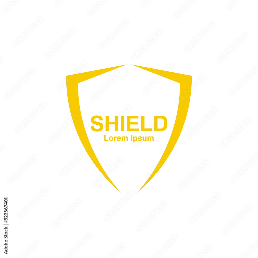 Vector logo shield for security company. Protection symbol on white ...